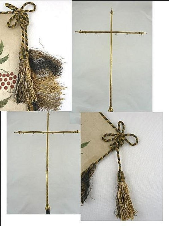 Antique Face Screens Silk with Fringe Hand Painted Pair Victorian | 43 ...